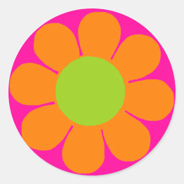 Flower Power Classic Round Sticker | Zazzle
