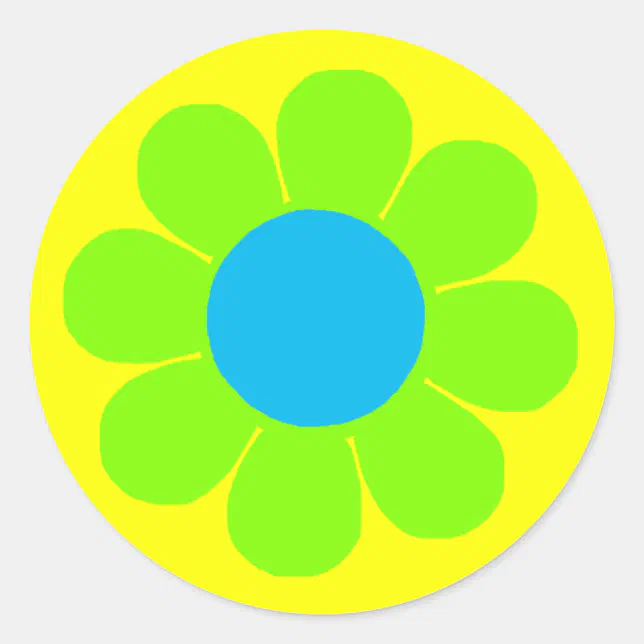 Flower Power Classic Round Sticker | Zazzle