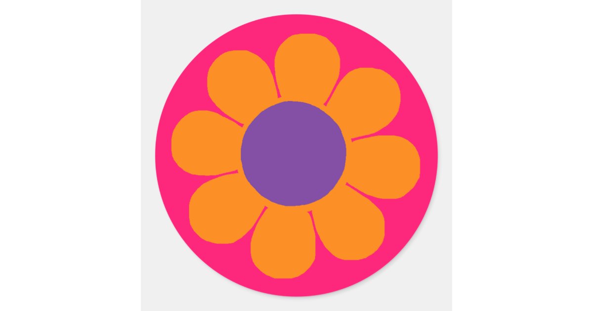 Flower Power Classic Round Sticker | Zazzle