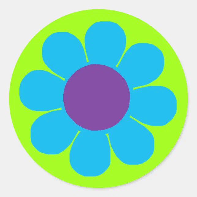 Flower Power Classic Round Sticker | Zazzle