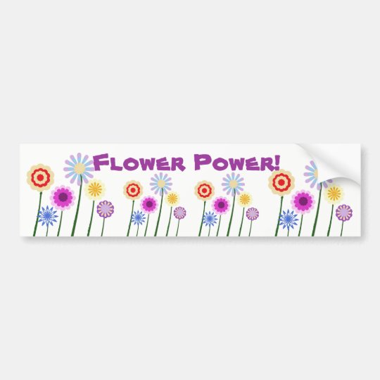 Flower Power, colorful flowers bumper sticker | Zazzle.com