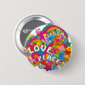 Flower Power Rainbow Pinback Button | Zazzle