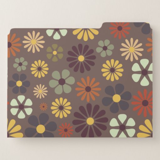 Flower Power Retro Hippy Flowers File Folder | Zazzle