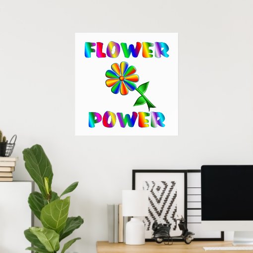 Flower Power Retro Poster | Zazzle