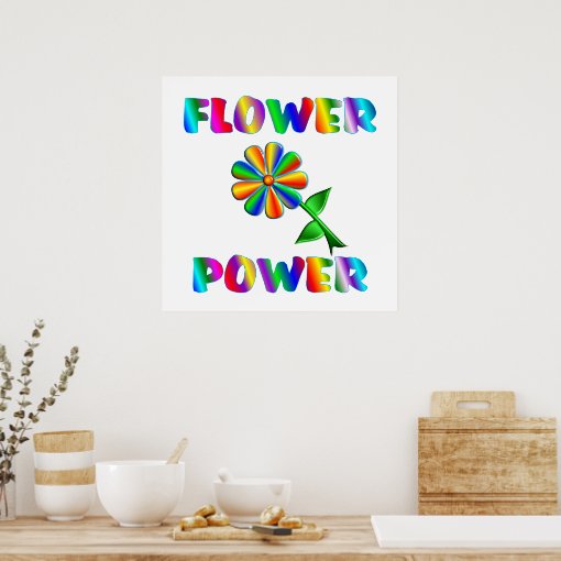 Flower Power Retro Poster | Zazzle