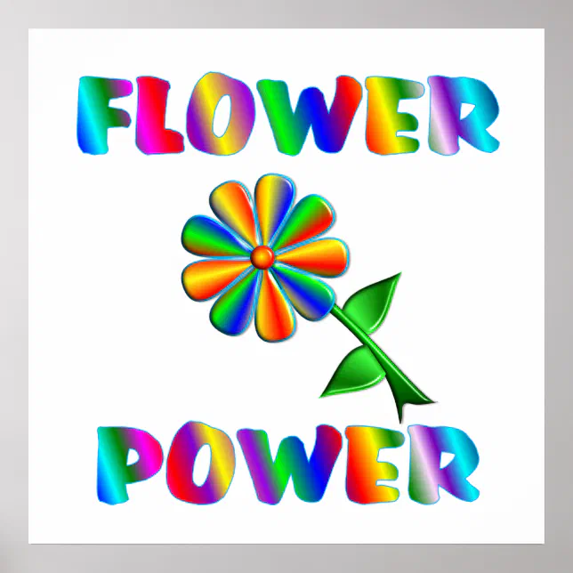 Flower Power Retro Poster | Zazzle