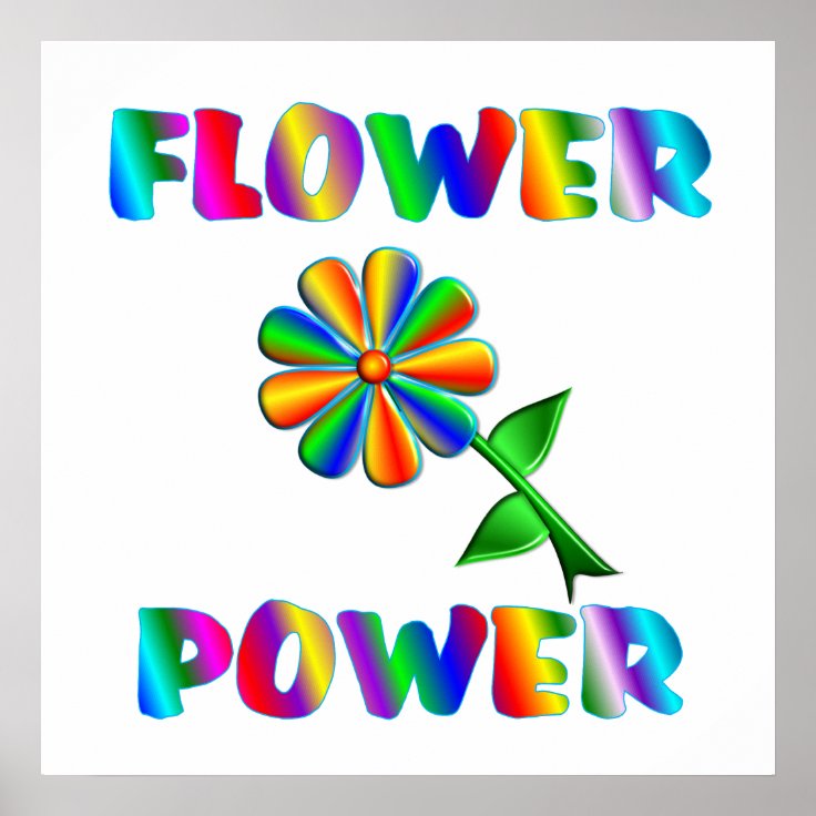 Flower Power Retro Poster | Zazzle