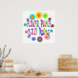 Flower Power Rules Poster | Zazzle