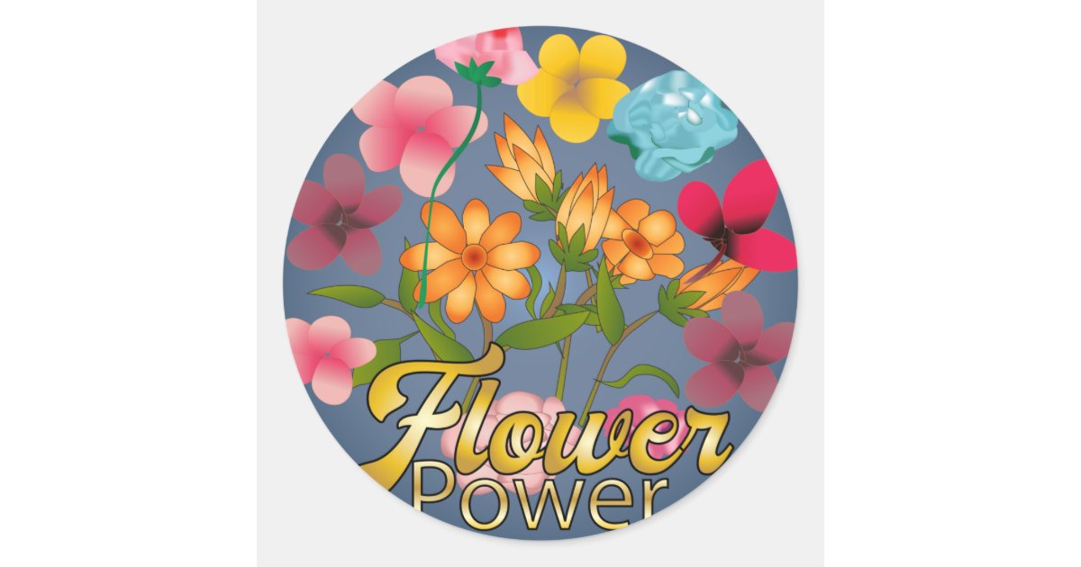Flower Power Sign Sticker | Zazzle