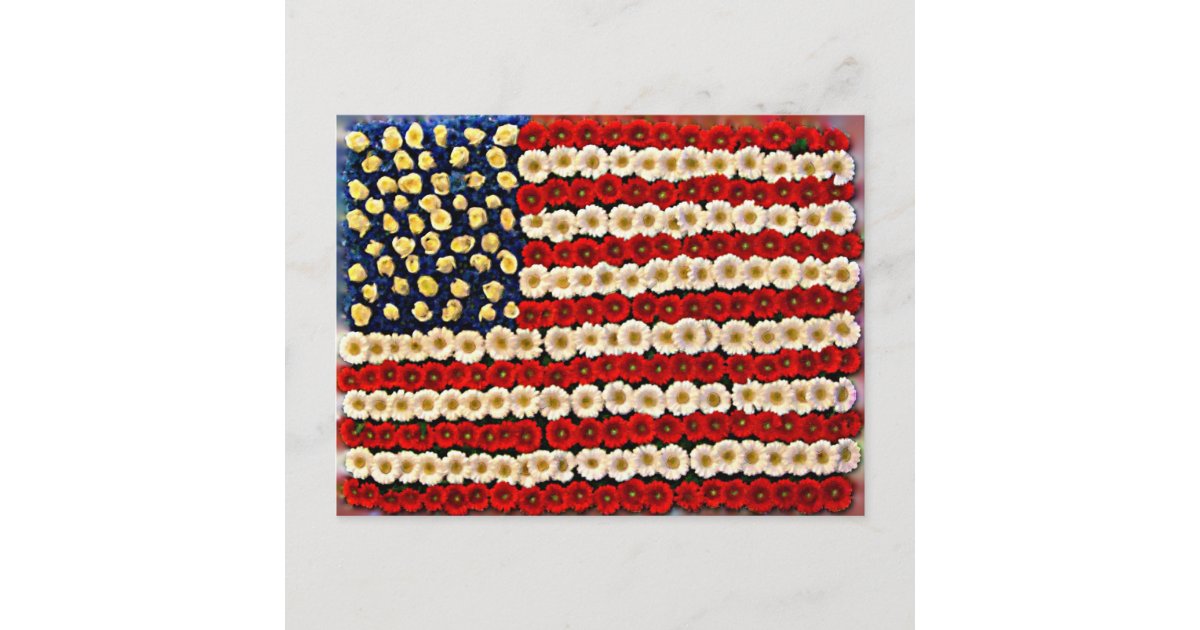 Flower Power US Banner Postcard | Zazzle