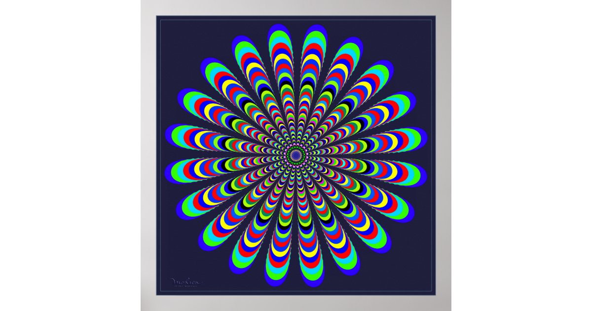 Flower Propeller Optical Illusion Poster | Zazzle