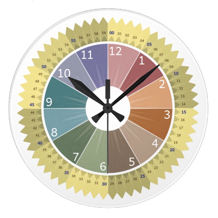 Flower Rainbow Teaching and Learning Clock | Zazzle.com