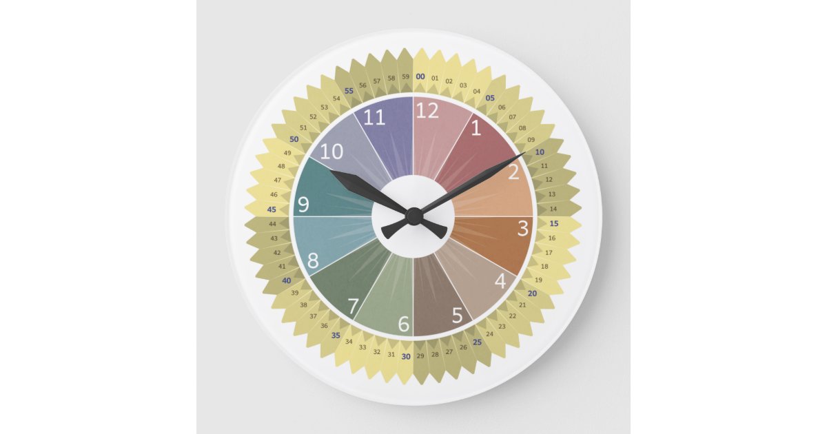 Flower Rainbow Teaching and Learning Clock | Zazzle