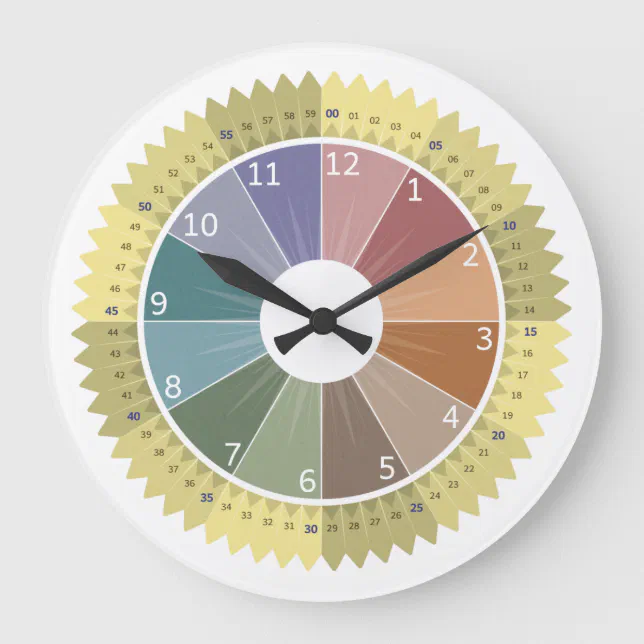 Flower Rainbow Teaching and Learning Clock | Zazzle