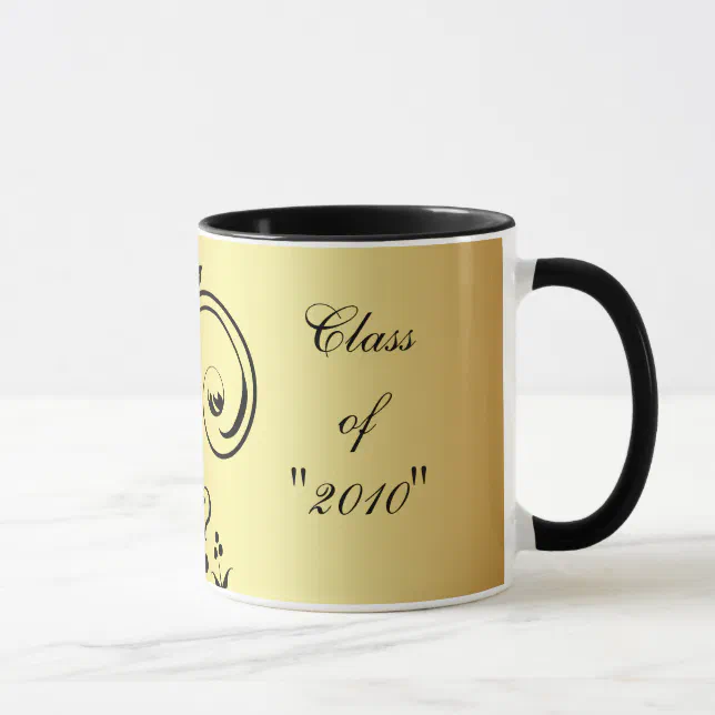 Flower Scrollwork "Class Of " Graduation Mug | Zazzle