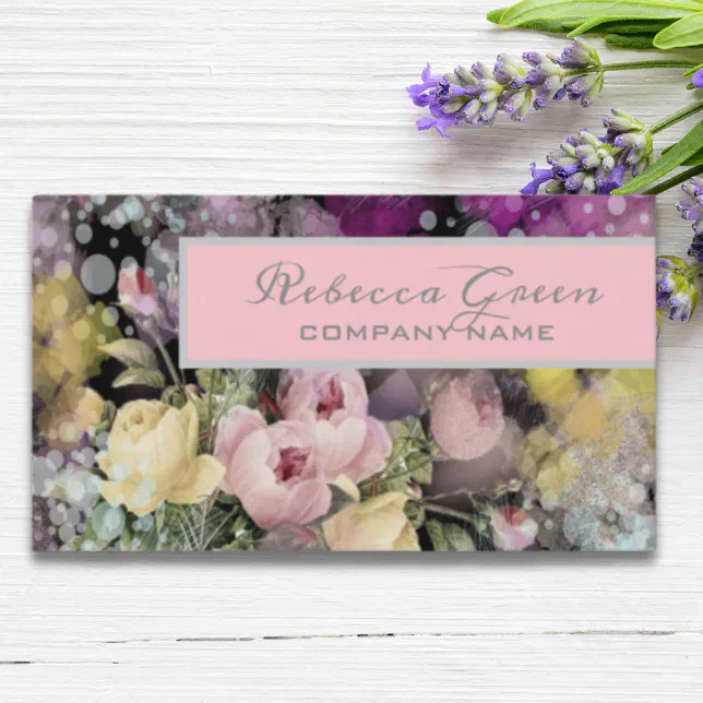 Flower shop Florist watercolor pink floral Business Card | Zazzle