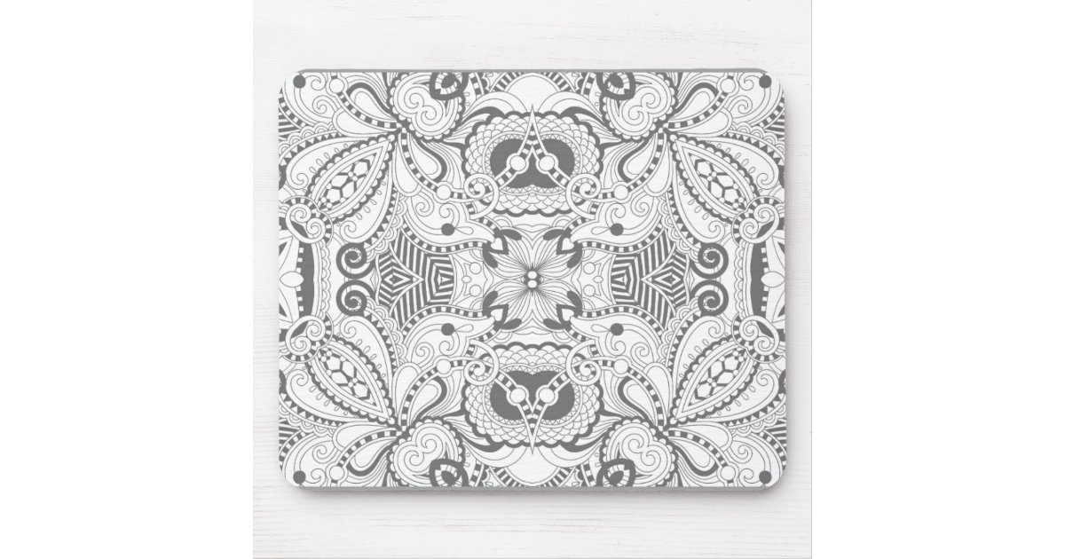 Flower Square Doodle Mouse Pad | Zazzle