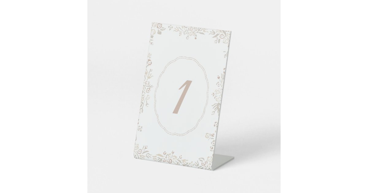 Flower Table Number Pedestal Sign | Zazzle