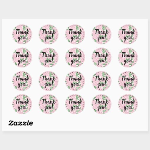 Flower Thank You Stickers - Thank You Card | Zazzle