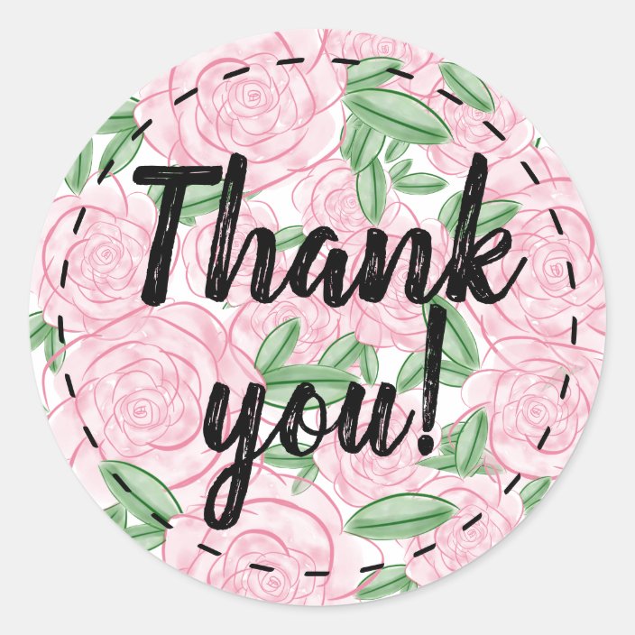 Flower Thank You Stickers - Thank You Card | Zazzle.com