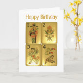 Flower tiles birthday card | Zazzle