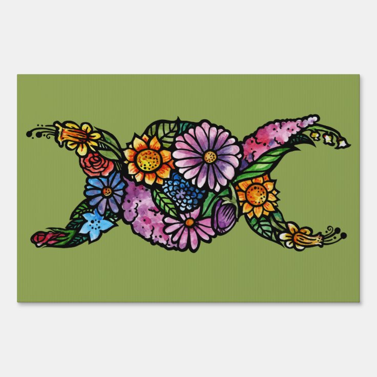 Flower Triple Moon Symbol Blessed Be Sign | Zazzle