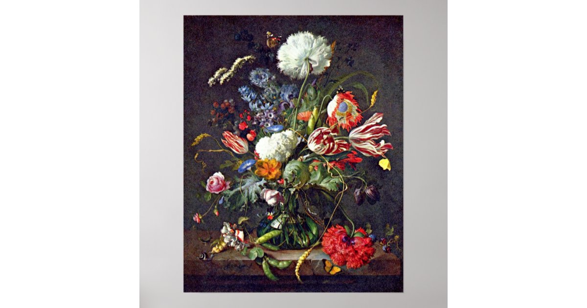 flower vase by Jan Davidsz. de Heem Poster | Zazzle