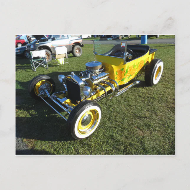 Flowered Hot Rod Postcard | Zazzle