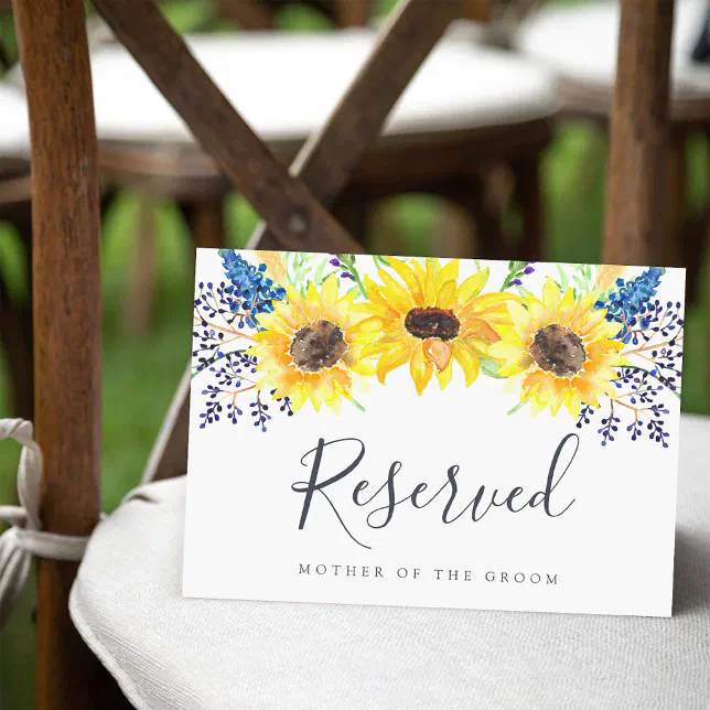 Flowerfields "Reserved" Wedding Sign | Zazzle