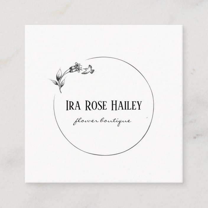 Flowering branch design square business card | Zazzle.com
