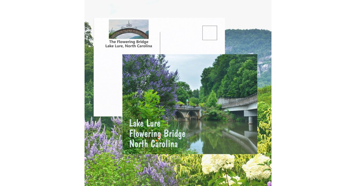 Flowering Bridge Lake Lure North Carolina Photo Postcard | Zazzle