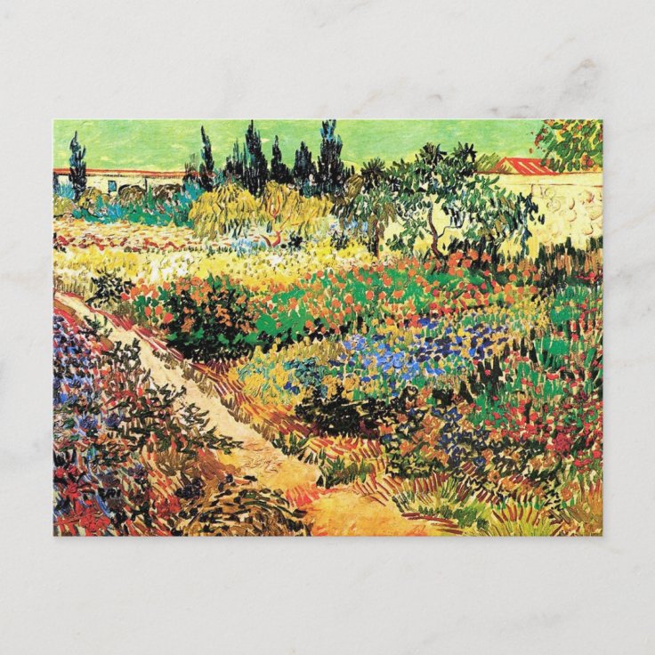 Flowering Garden with Path, Vincent van Gogh Postcard | Zazzle