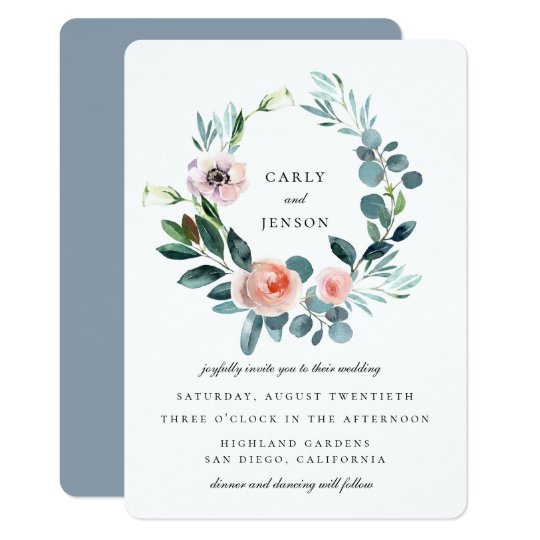 Flowering Garden Wreath Wedding Invitation | Zazzle.com