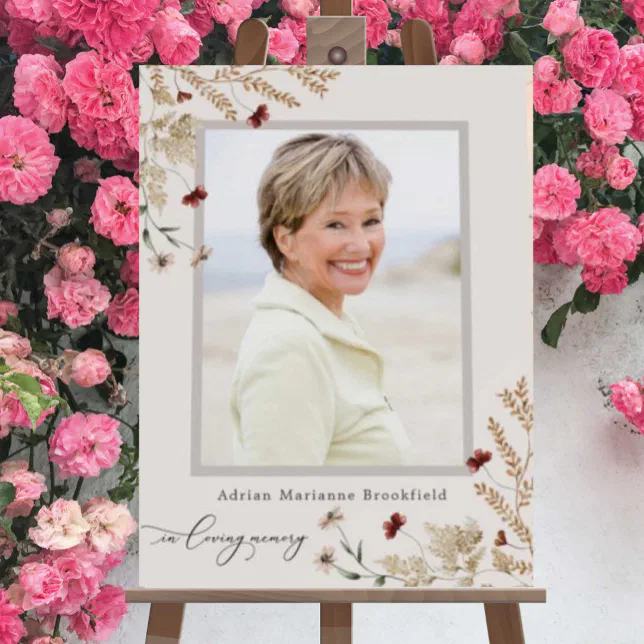 Flowers and Photo Memorial Service Foam Board | Zazzle