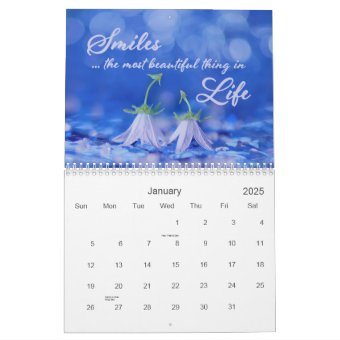 Flowers and Quotes Wall Calendar | Zazzle