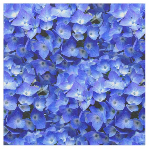 Flowers blue hydrangea plant pattern template fabric | Zazzle