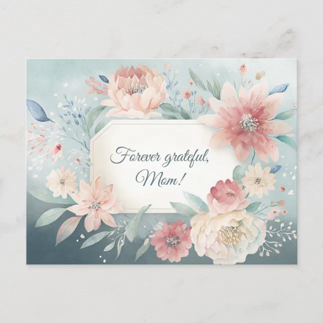 Flowers Blue Postcard | Zazzle