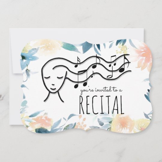 flowers border music recital invitation | Zazzle.com