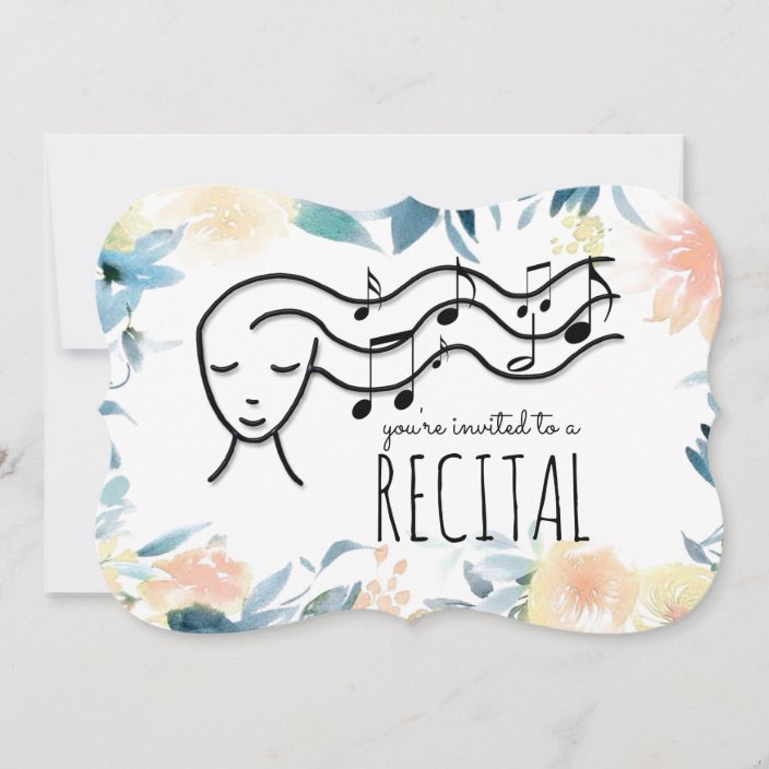 flowers border music recital invitation | Zazzle.com