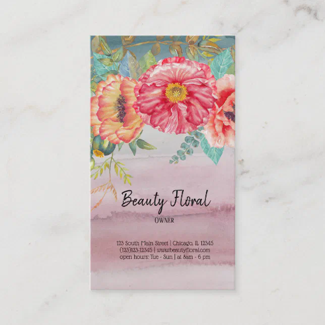 Flowers Bouquet Florist Business Card | Zazzle