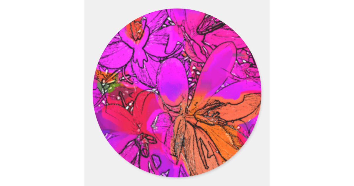 FLOWERS CLASSIC ROUND STICKER | Zazzle
