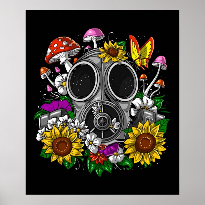 Flowers Gas Mask Poster | Zazzle.com