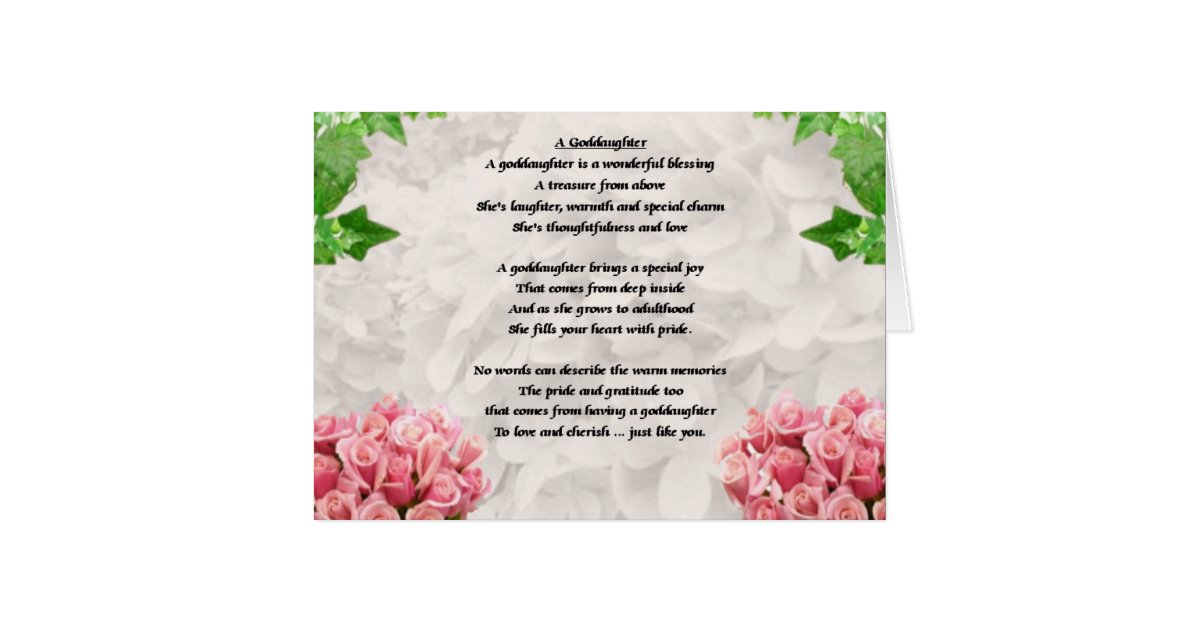 Flowers Goddaughter poem | Zazzle
