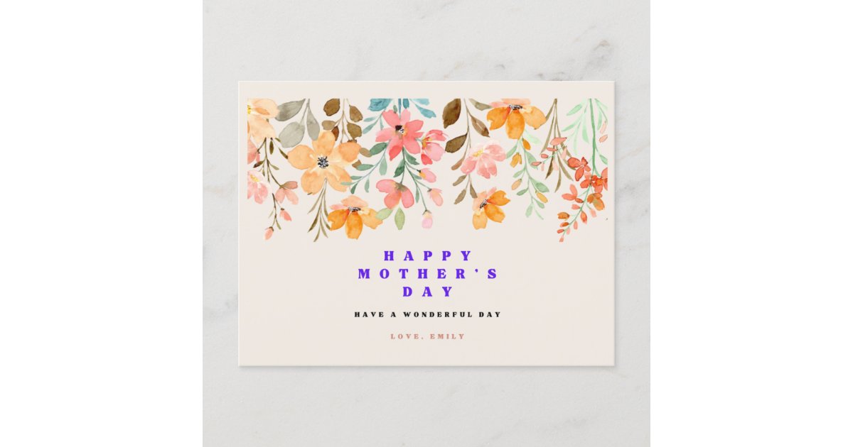 Flowers Happy Mothers Day Greeting Card | Zazzle