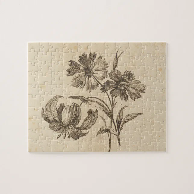 Flowers Illustration Puzzle | Zazzle