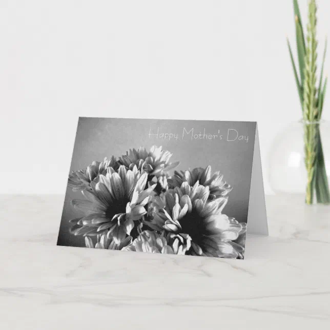 Flowers in black&white Mother's Day Card | Zazzle