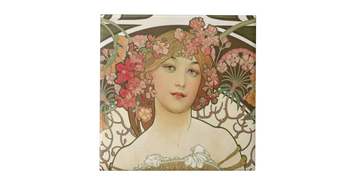 Flowers in her Hair Tile | Zazzle