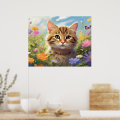 Flowers Kitty Cat 5:4 Kitten Butterfly AP68 Poster | Zazzle