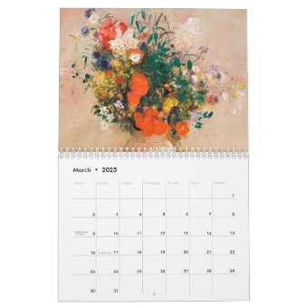 Flowers - Masterpiece Paintings of Famous Artists Calendar | Zazzle