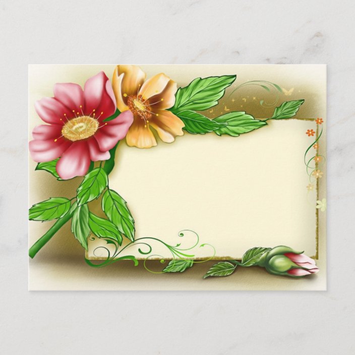 Flowers Name Tag Postcard | Zazzle.com
